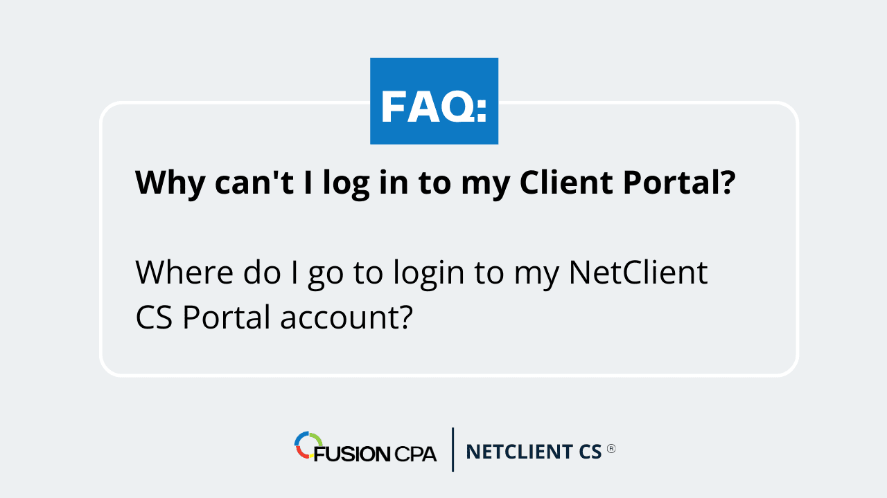 NetClient Portal - Client login for clients at Fusion CPA